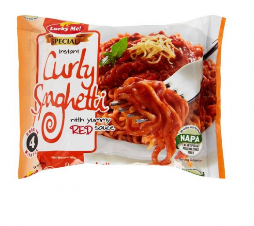 LUCKY ME INSTANT NOODLE CURLY SPAGHETTI 90G – SRS Sulit